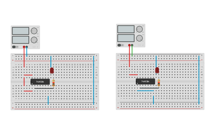 Circuit design 74HC04 | Tinkercad