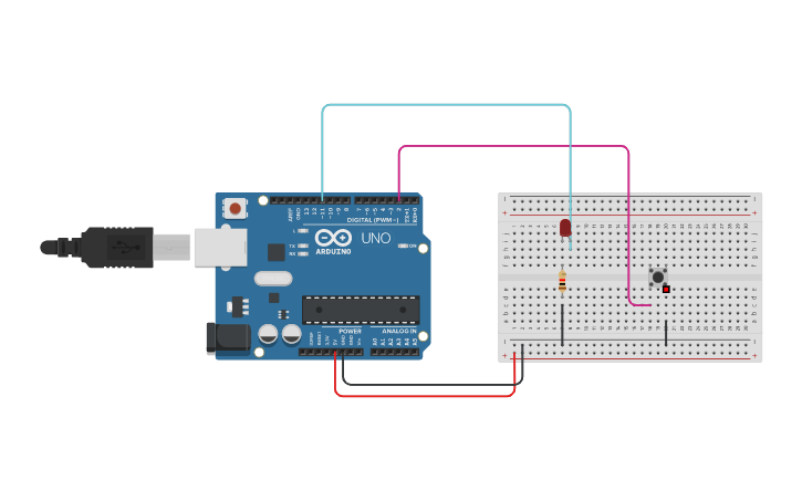 Circuit design Bouton poussoir | Tinkercad