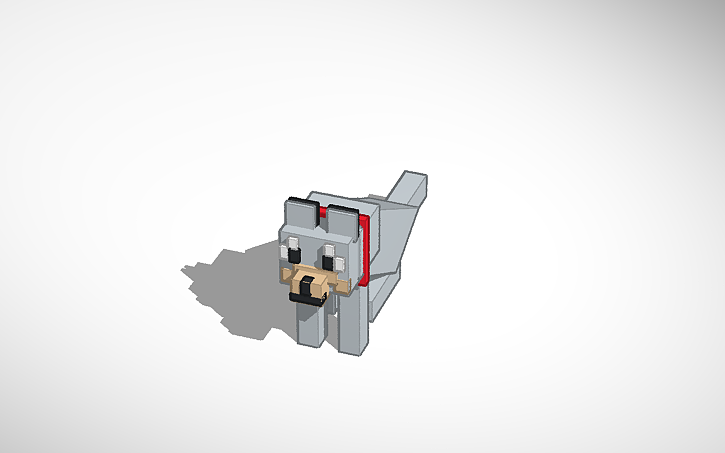 3D design minecraft Dog | Tinkercad