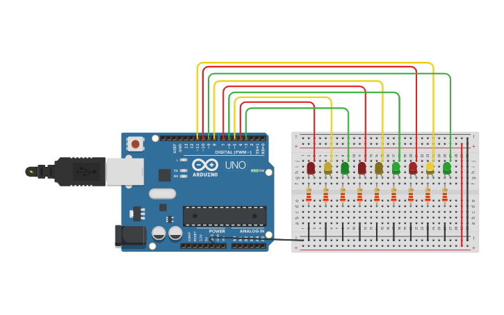Circuit design Christmas lights | Tinkercad