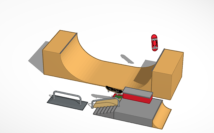 3D design TechDeck/Fingerboard skatepark | Tinkercad