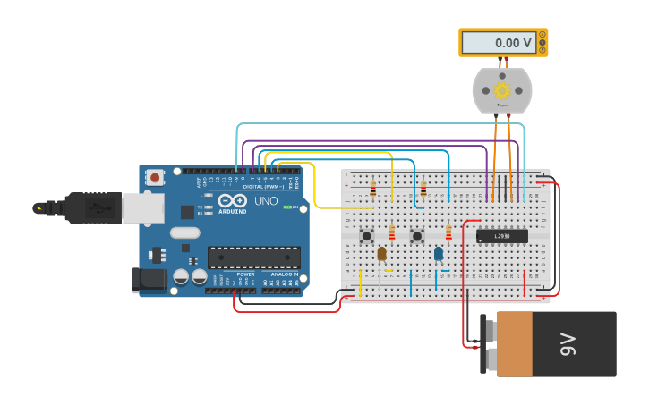 Circuit Design Moteur Pas à Pas Tinkercad