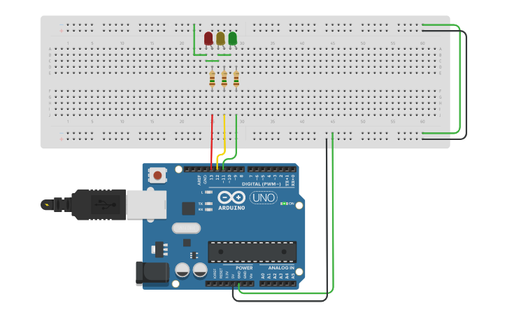Circuit design SEMÁFORO COM ARDUINO | Tinkercad
