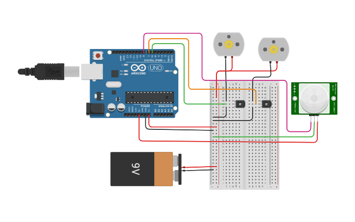 Circuit Design Commande Dun Moteur à Cc Avec Arduino Tinkercad