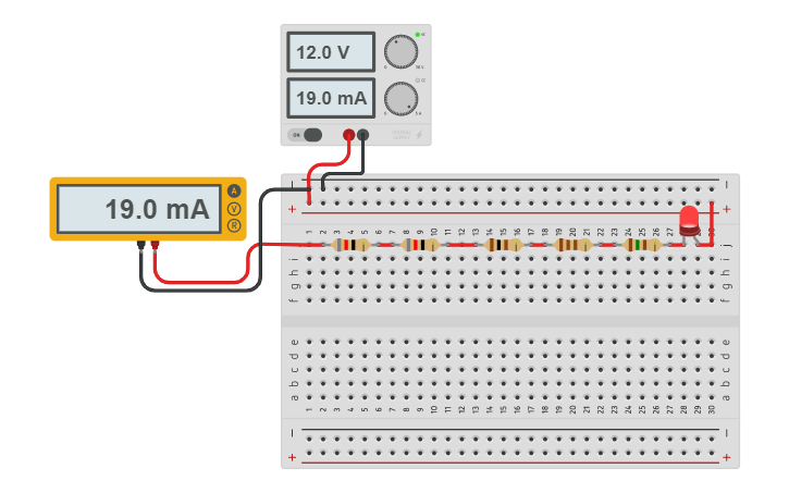 Circuit design 12 VCC | Tinkercad