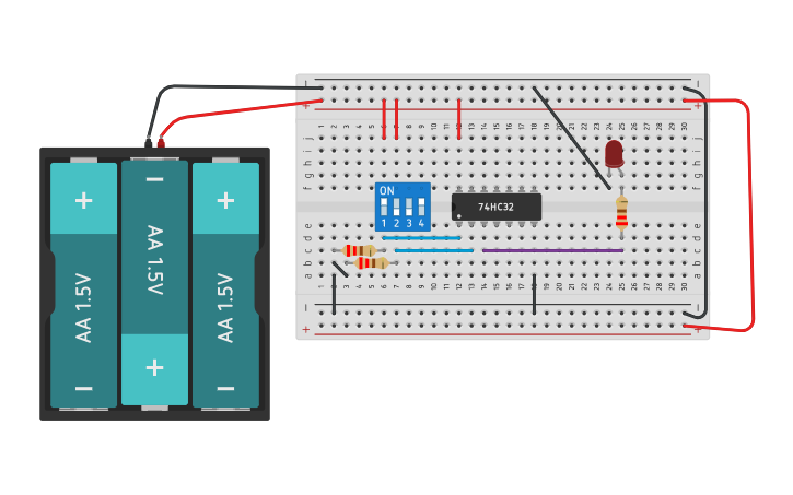 Circuit design 7432 COMPUERTA OR | Tinkercad