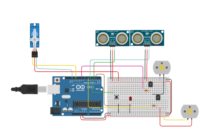 Circuit design Bottle filling System | Tinkercad