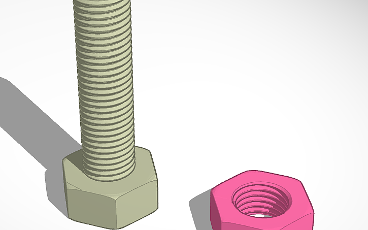 3D design M8 Bolt and nut | Tinkercad