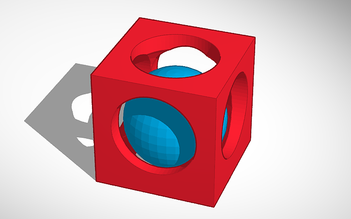 3D design ball in cube | Tinkercad