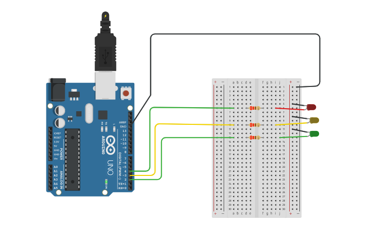 Circuit design TRAFFIC LIGHT CONTROLLER PROJECT | Tinkercad