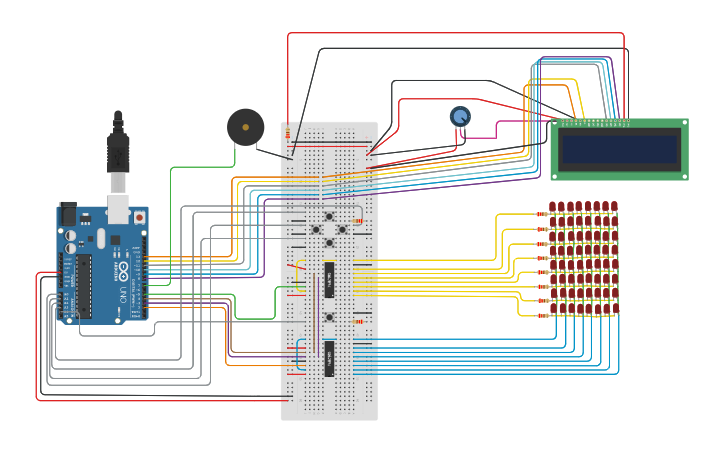 Circuit design Snake Game | Tinkercad