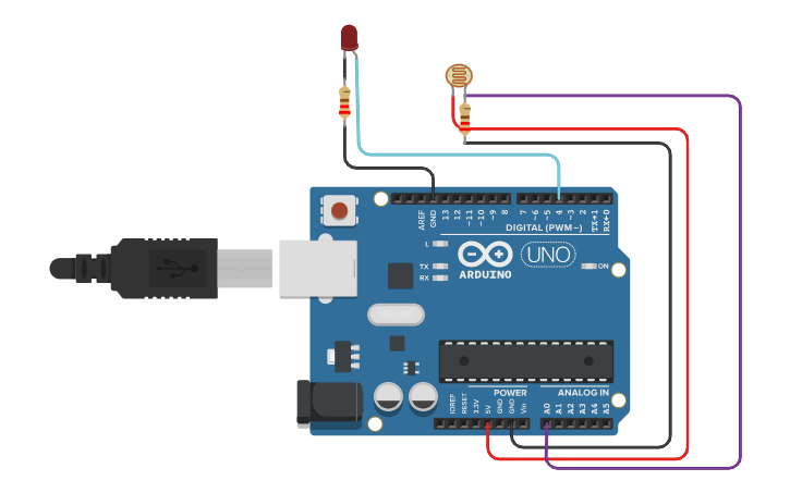 Circuit design Photoresistor | Tinkercad