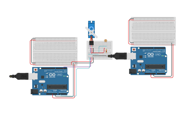 Circuit Design Servo And Photoresistor Arduino Tinkercad