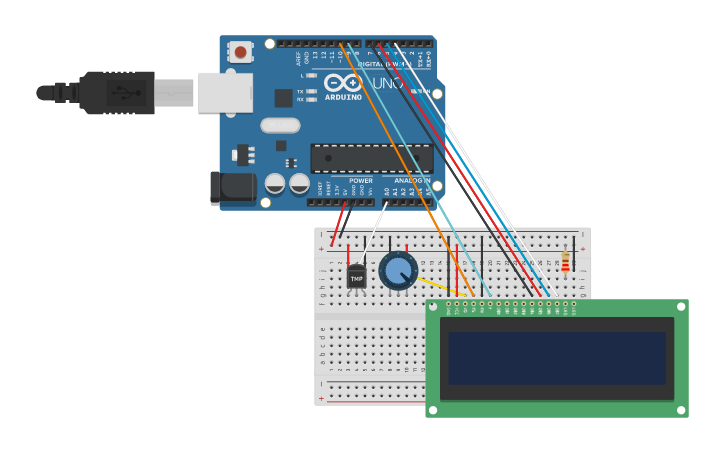 Circuit Design Lcd Sensor De Temperatura Tinkercad