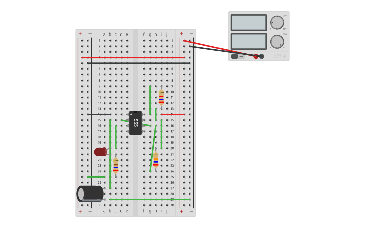 Circuit design 555 timer | Tinkercad