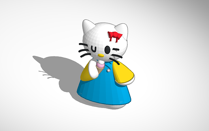 3D design Hello kitty comiendo helado 3d | Tinkercad