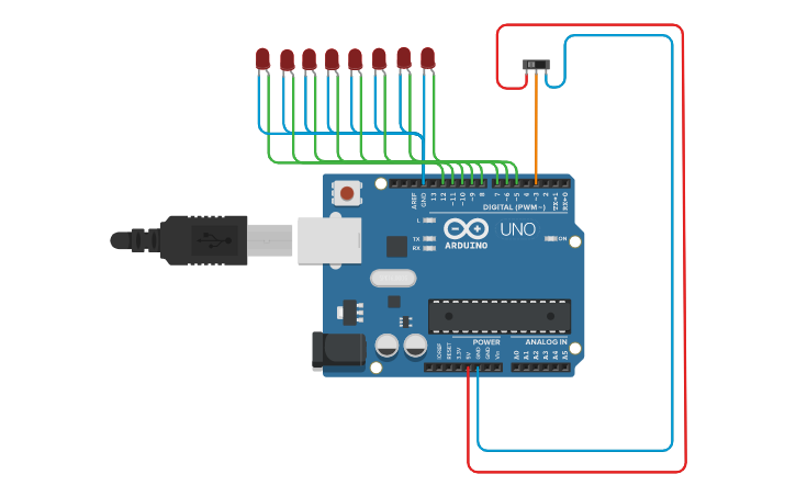 Circuit Design Arduino Led Lauflicht Tinkercad