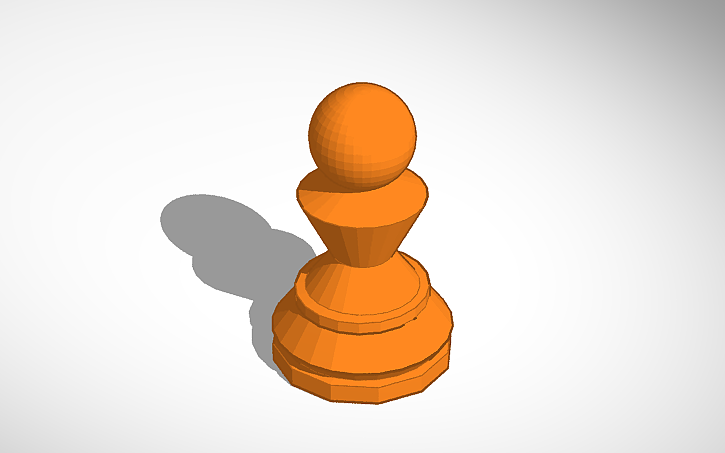 3D design Chess Pawn Part 2 | Tinkercad