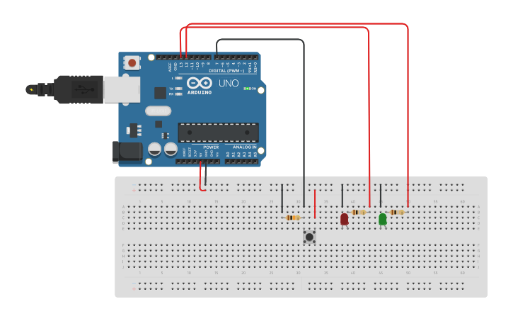 Circuit design Arduino pulsante con il led (2) | Tinkercad