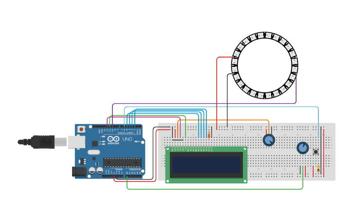 Circuit design Roulette Display | Tinkercad