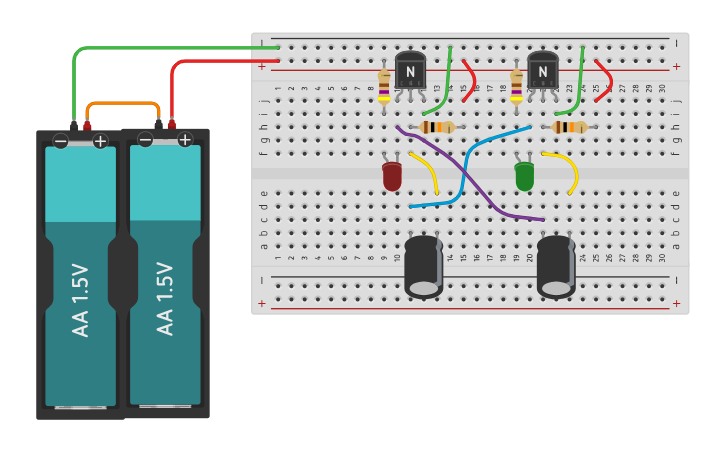 Circuit design Flip Flop pisca pisca | Tinkercad