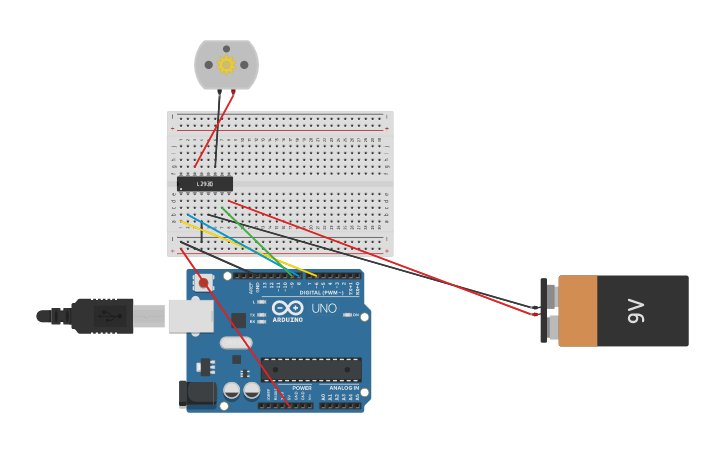 Circuit Design Proyecto 9 Control De Giro De Motor Continuo Tinkercad