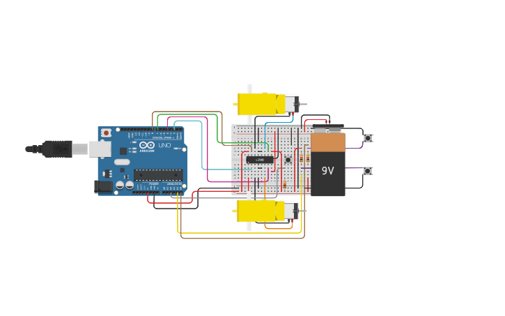 Circuit design ROBOT SEGUIDOR DE LINEA | Tinkercad