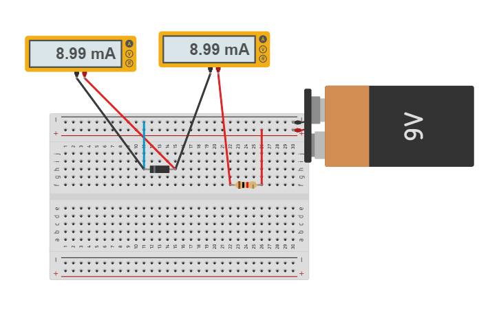 Circuit design measure voltage and resistance | Tinkercad
