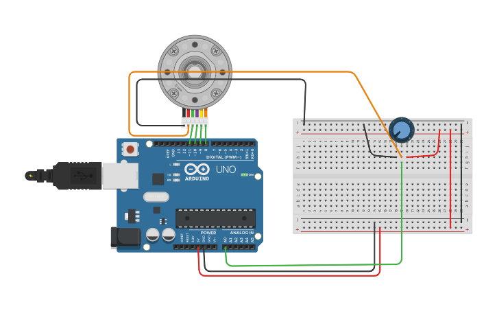 Circuit Design Stepper Motor Exp4 Tinkercad