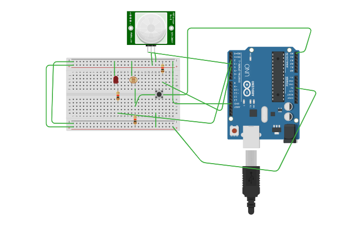 Circuit design PIR sensor | Tinkercad