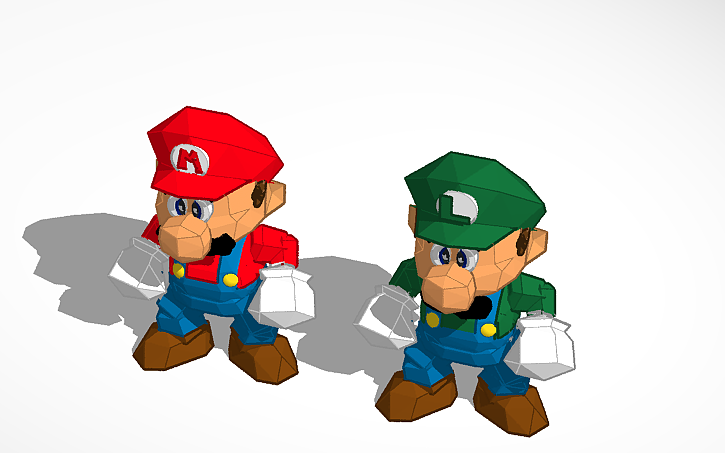 3D design Mario and Luigi as Mario 64 Models | Tinkercad