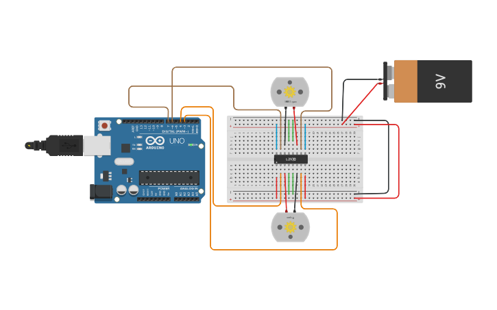 Circuit design Puente H | Tinkercad