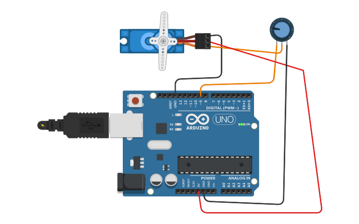 Circuit Design Arduino Servo Potentiometer Tinkercad