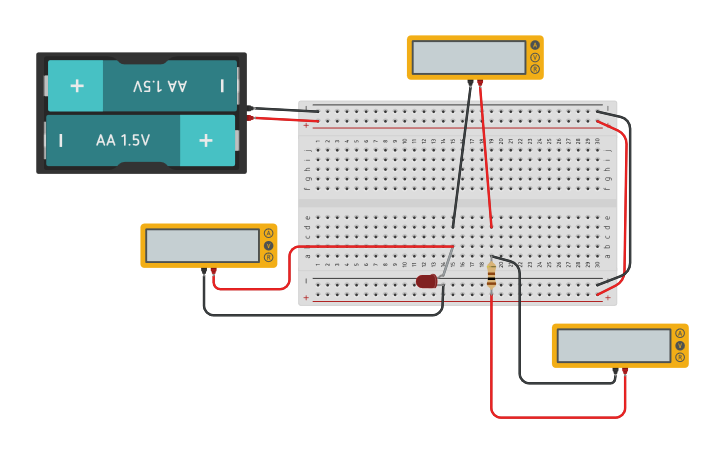 Circuit Design Measuring Current And Voltage Tinkercad