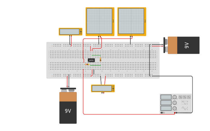 Circuit design Operational amplifier - inverting amplifier | Tinkercad