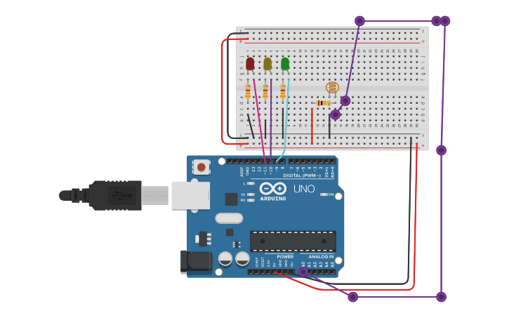 Circuit Design Fotoresistencia Tinkercad