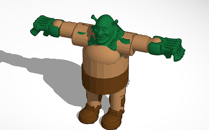 3D design Buildable Shrek figure! | Tinkercad