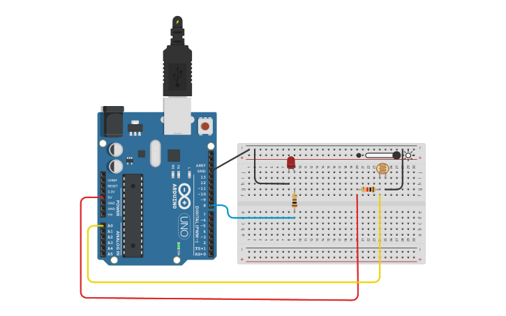 Circuit design Crepuscolare con Arduino | Tinkercad