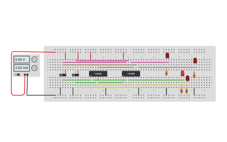 Circuit design 2:4 DECODER | Tinkercad