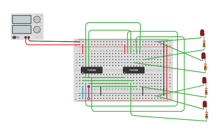 Circuit design 2 TO 4 DECODER | Tinkercad