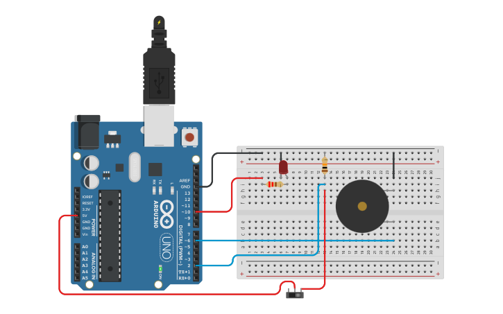 Circuit design Piezo Buzzer | Tinkercad