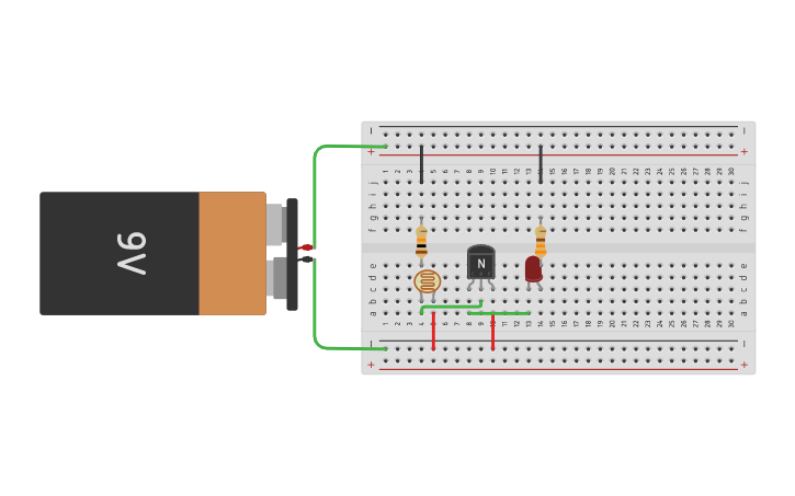 Circuit design LED Circuit with Transistor #3 | Tinkercad