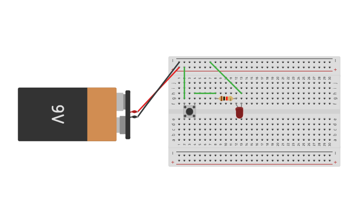 Circuit design Ligar e desligar led com botao | Tinkercad